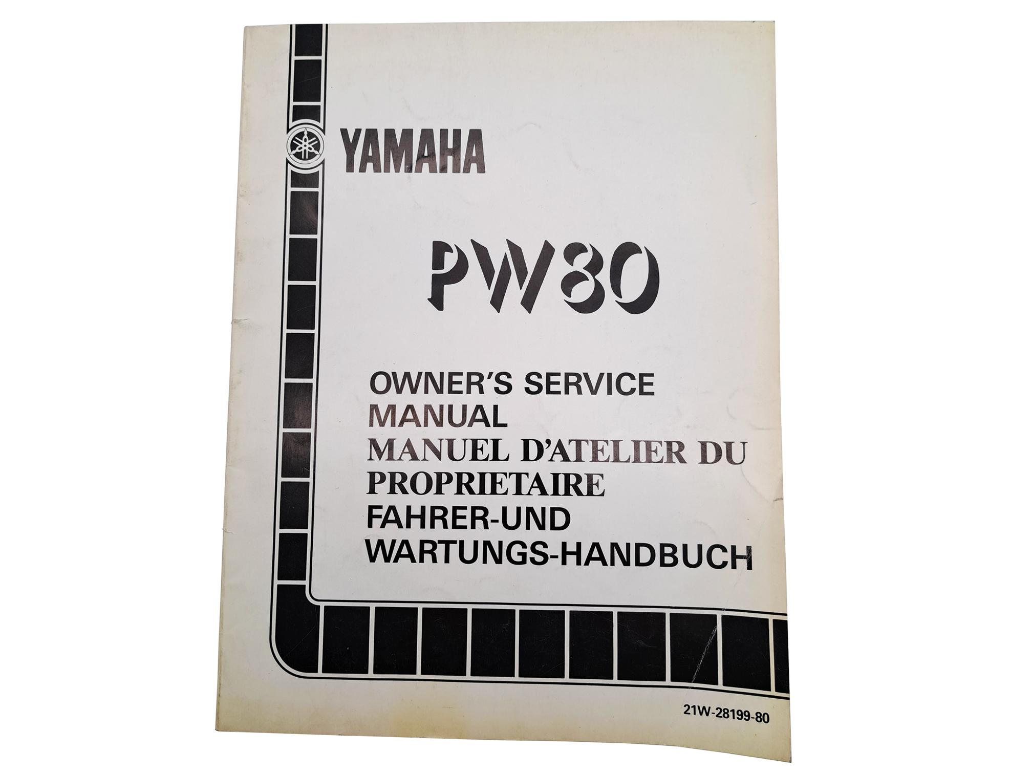 Manuel d'atelier 1987 Yamaha PW 80